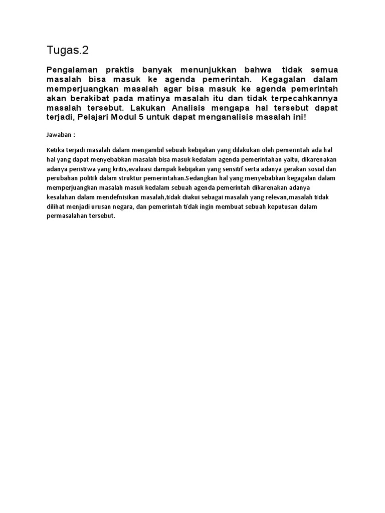 Tugas 2 Kebijakan Publik | PDF