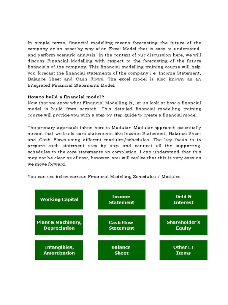 What Is Financial Modeling | PDF | Depreciation | Dividend