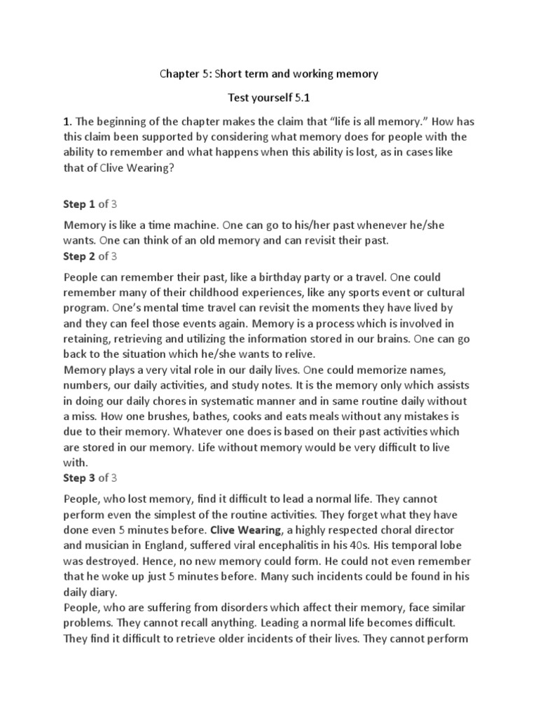 Chapter 5 Short Term and Working Memory | PDF | Memory | Working Memory
