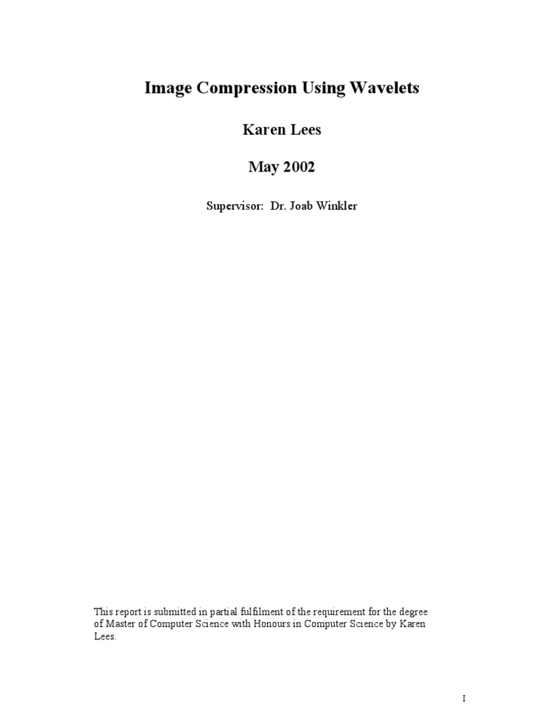Compression Using Wavelets | PDF