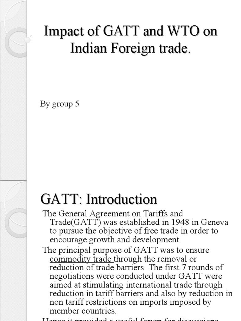 Impact of GATT and WTO On Indian Foreign | PDF | World Trade ...