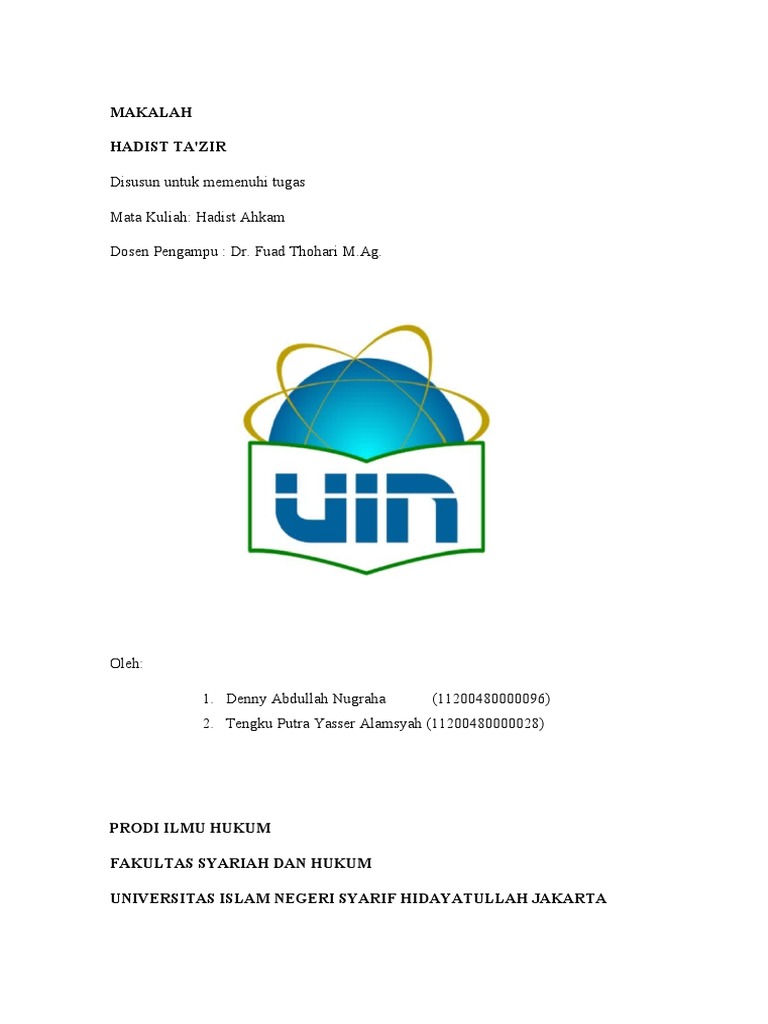 Pemahaman Hadist Ta'zir dalam Hukum Islam | PDF