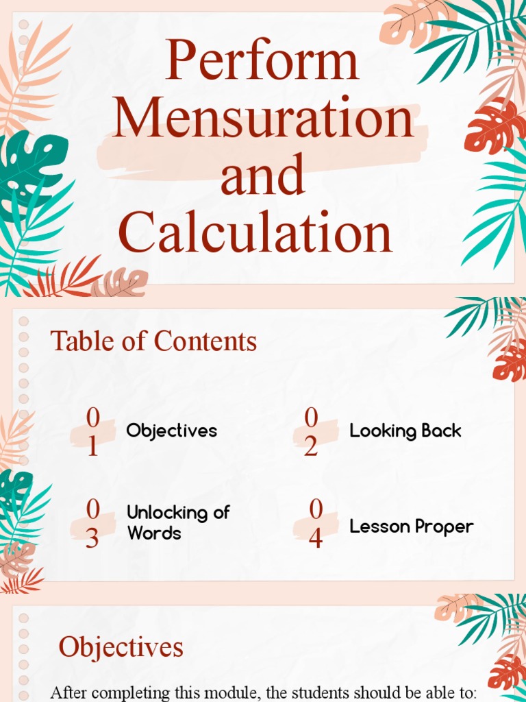 Perform Mensuration and Calculation | PDF
