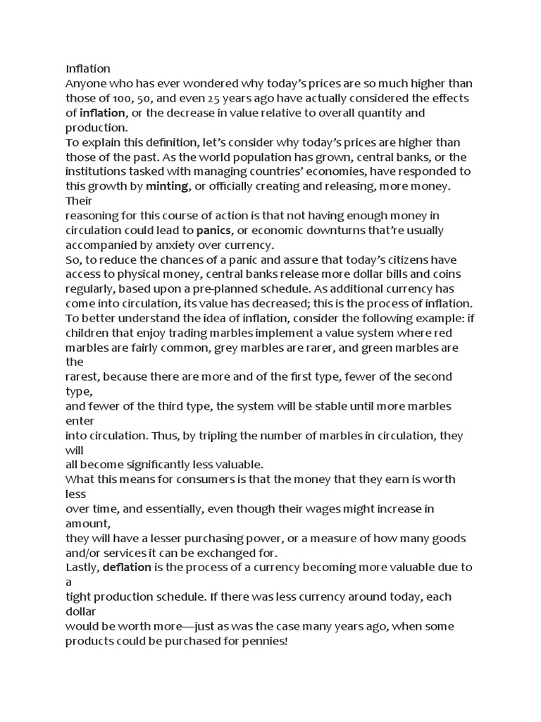 Bing Summary | PDF | Inflation | Money