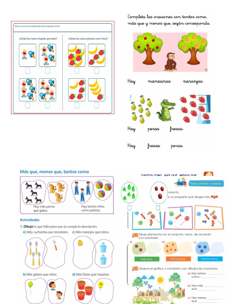 Fichas de Mas Que Menos Que Tantos Como 26 04 | PDF
