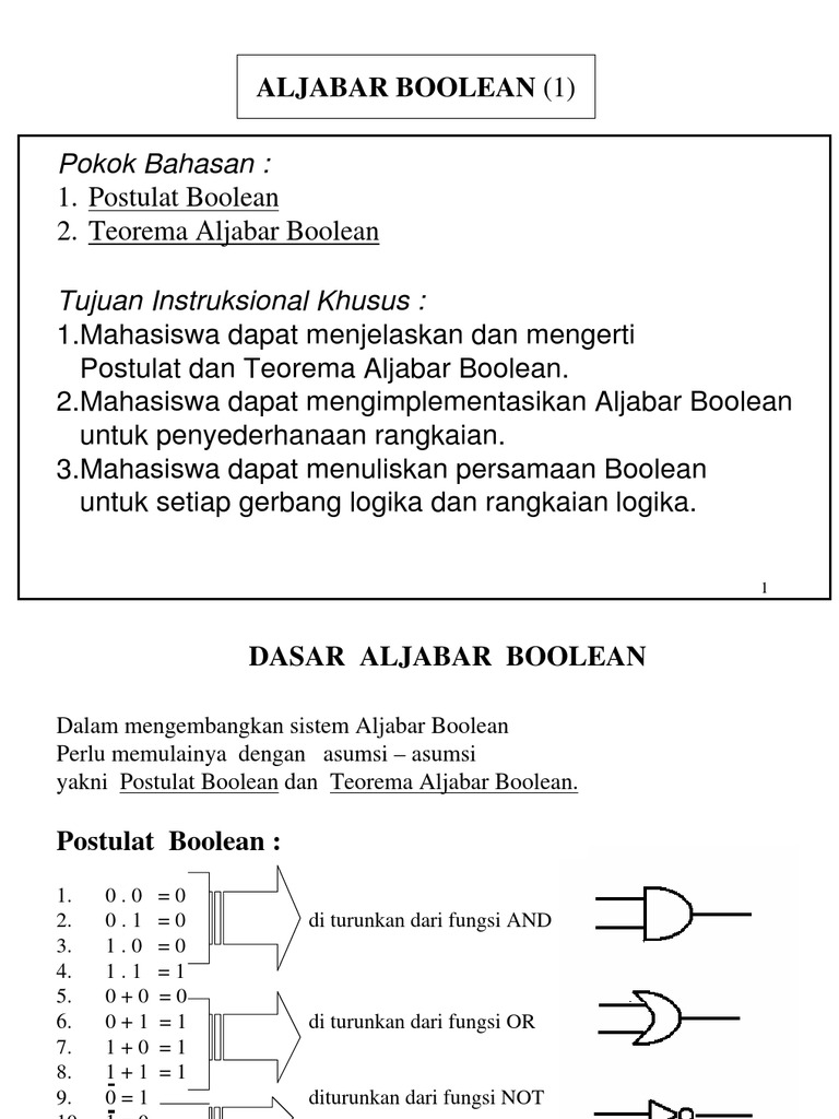 Aljabar Boolean | PDF