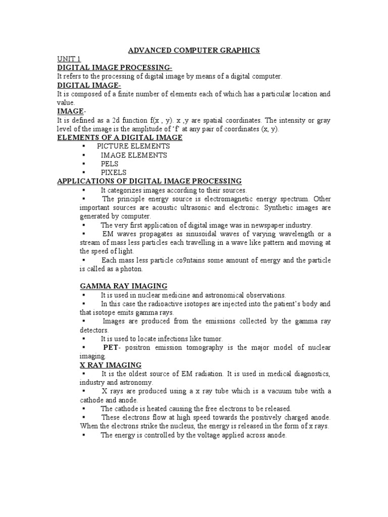 Advanced Computer Graphics Digital Image Processing-Digital Image | PDF ...