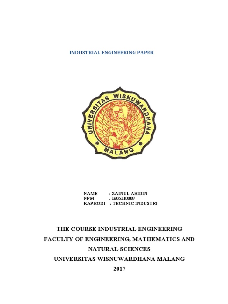 Industrial Engineering Paper | PDF | Industrial Engineering | Engineering