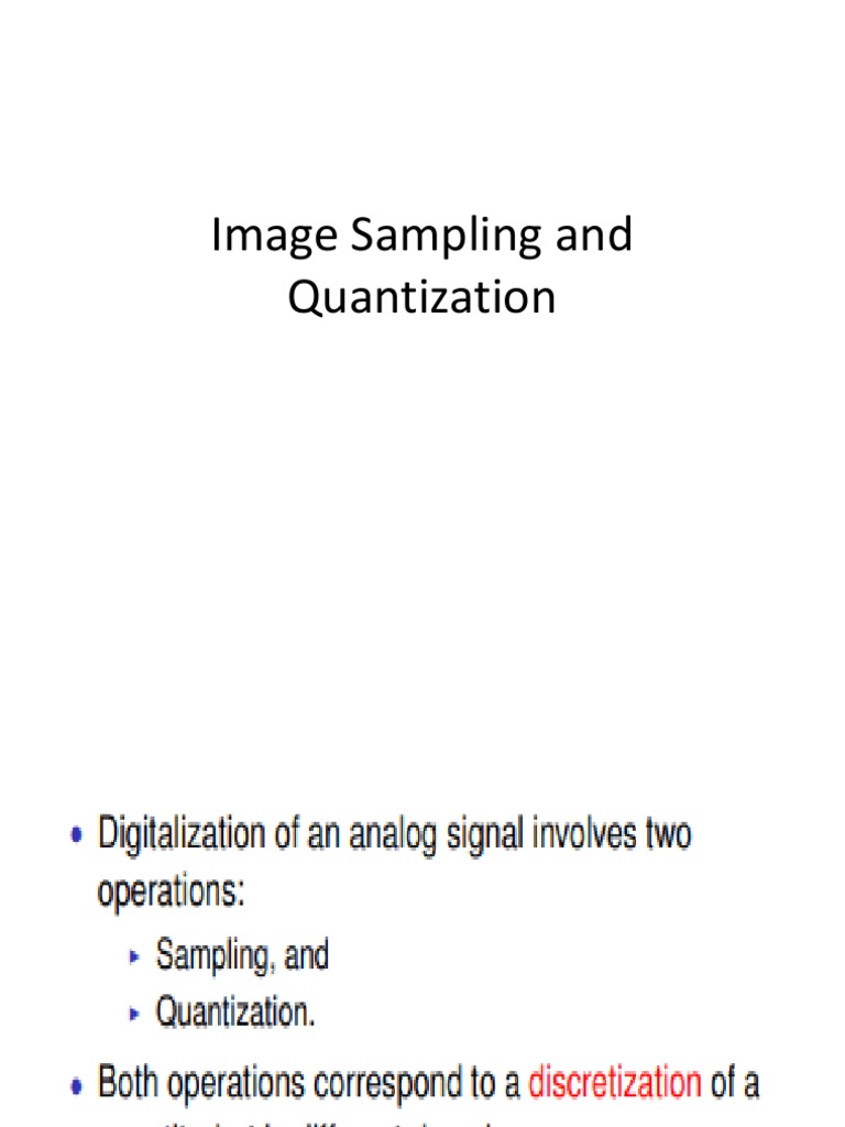 Image Sampling - Quantization | PDF