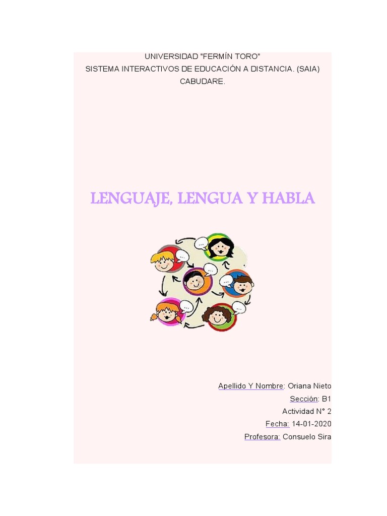 Lenguaje, Lengua y Habla: Conceptos Clave | PDF | Habla | Concepto