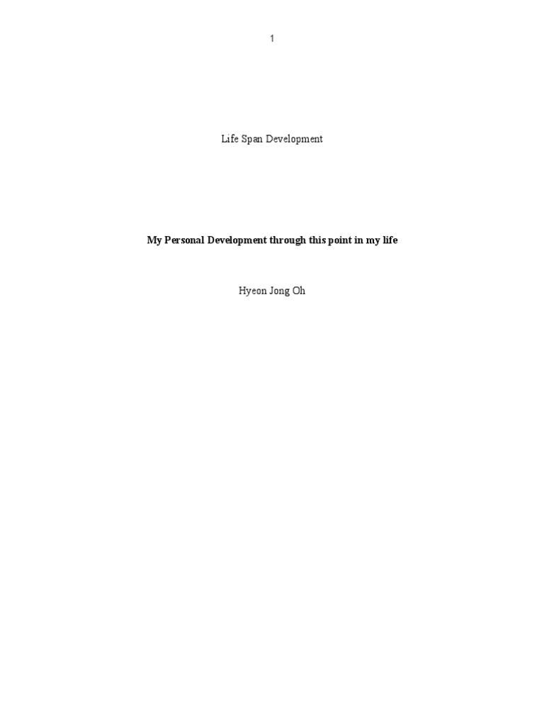 My Personal Development - HJO | PDF | Relationships | Child Development