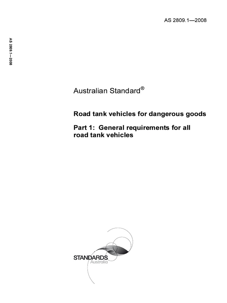 As 2809.1-2008 | PDF | Dangerous Goods | International Electrotechnical ...