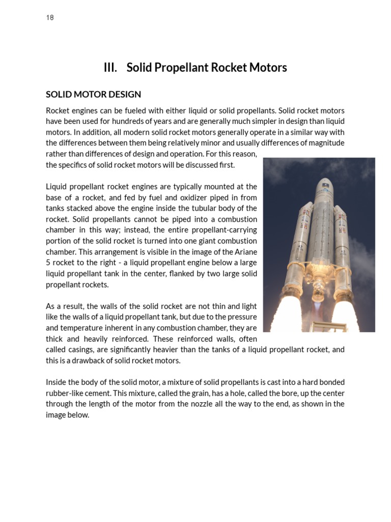 III. Solid Propellant Rocket Motors | PDF | Rocket Engine | Liquid ...