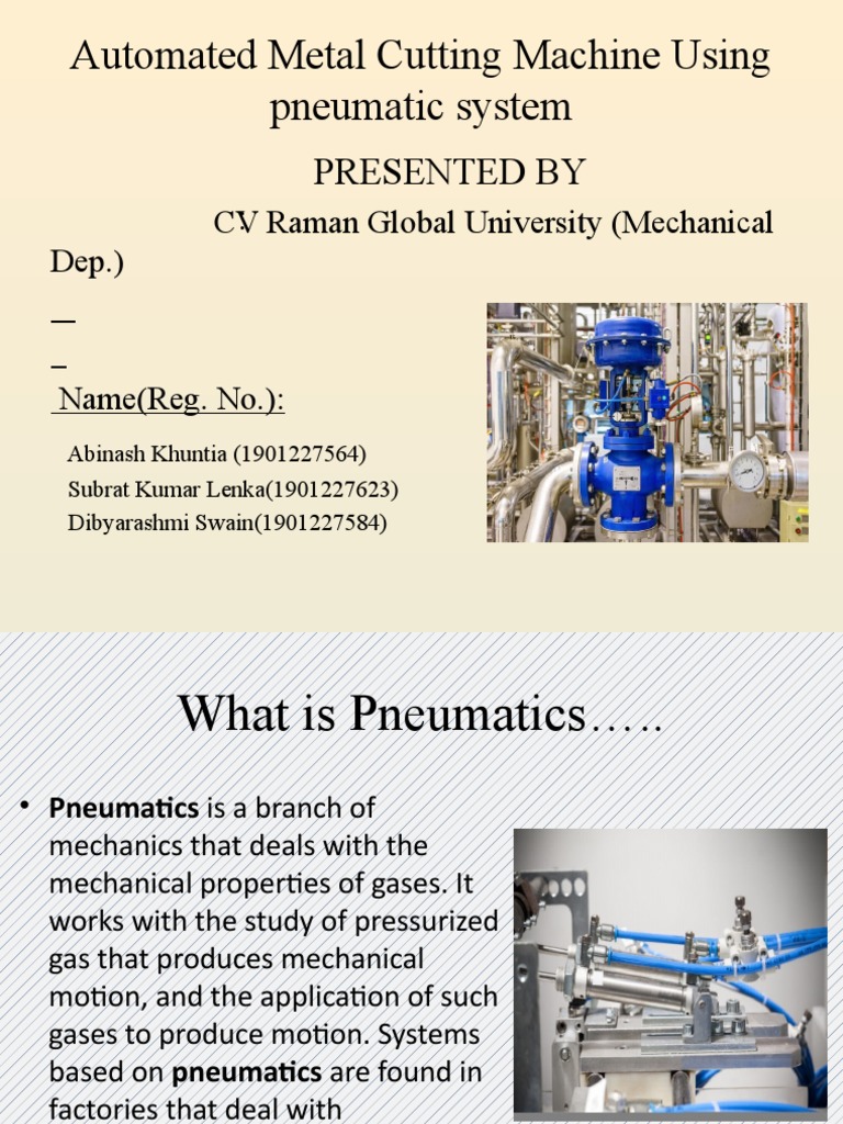 Pneumatic Metal Cutting Machine | PDF | Pneumatics | Machines