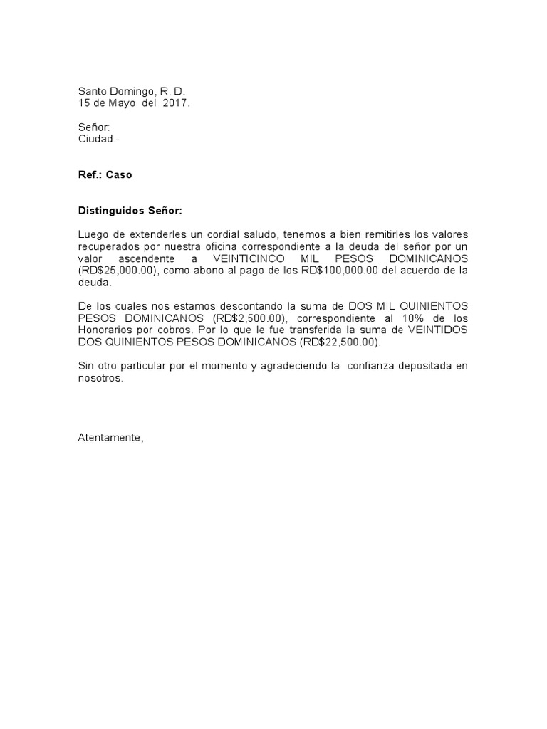 CARTA de Deuda | PDF