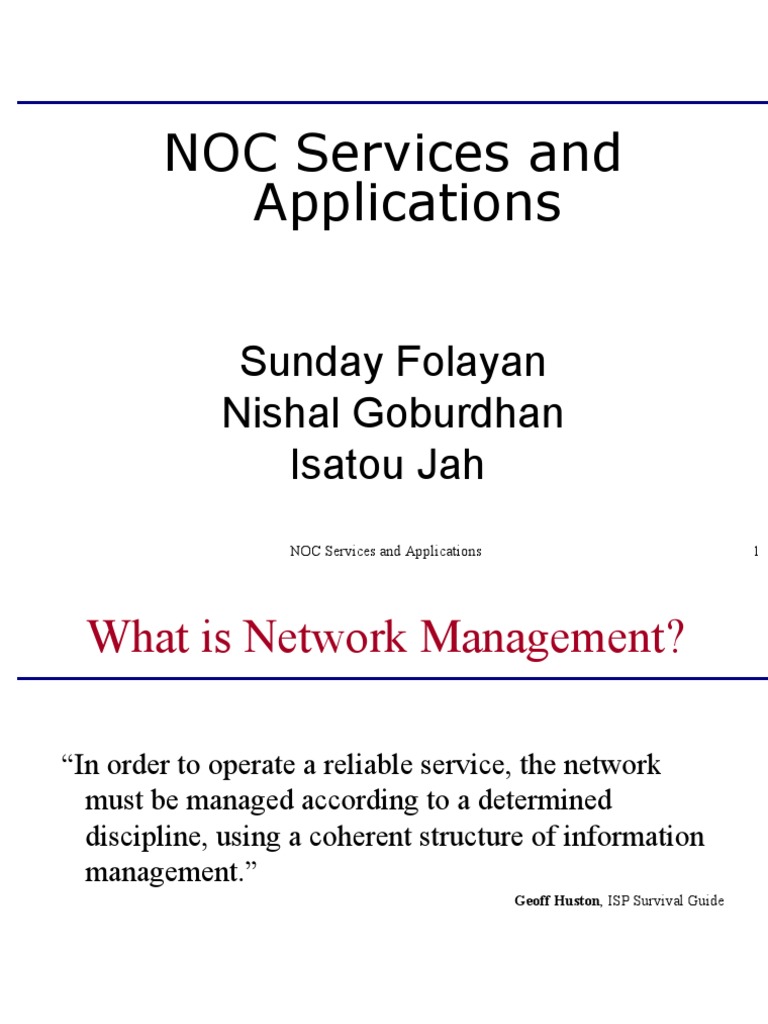 Monitor network performance with NOC tools | PDF | Computer Network ...