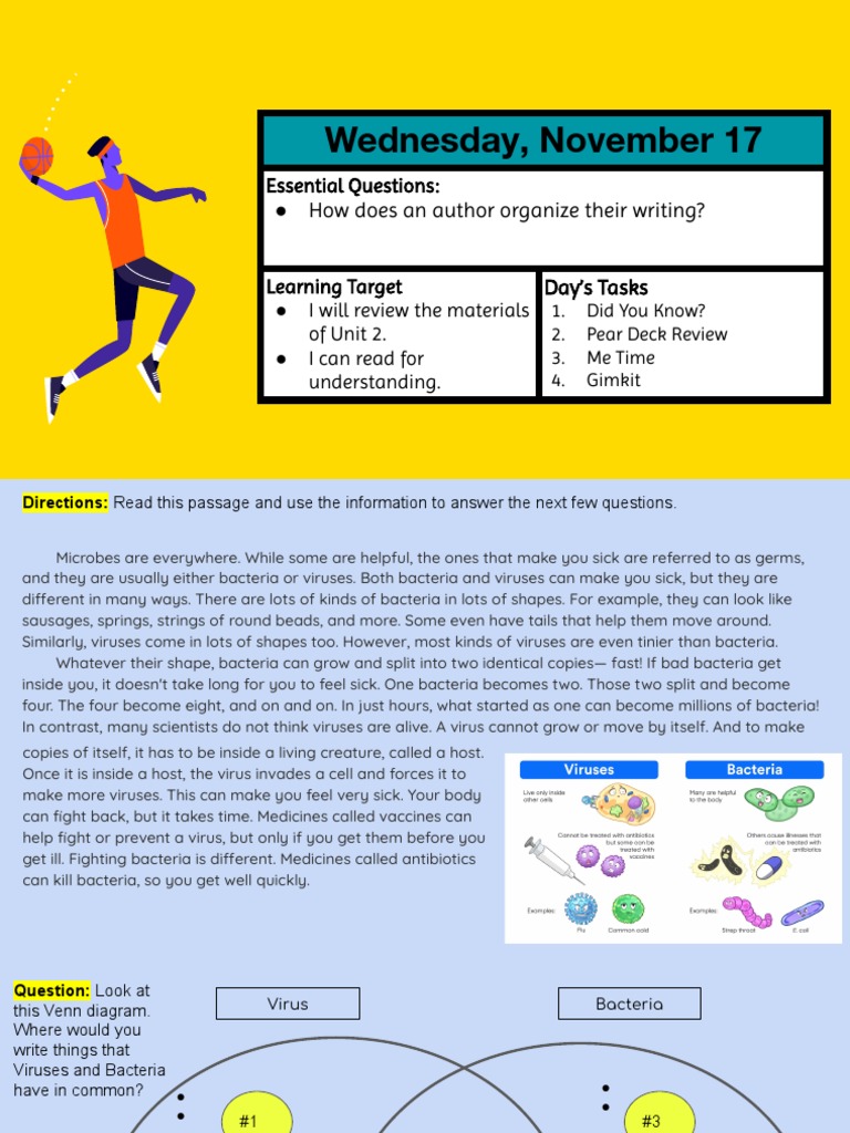 Unit 2 Pear Deck Review Lesson | PDF | Bacteria | Virus