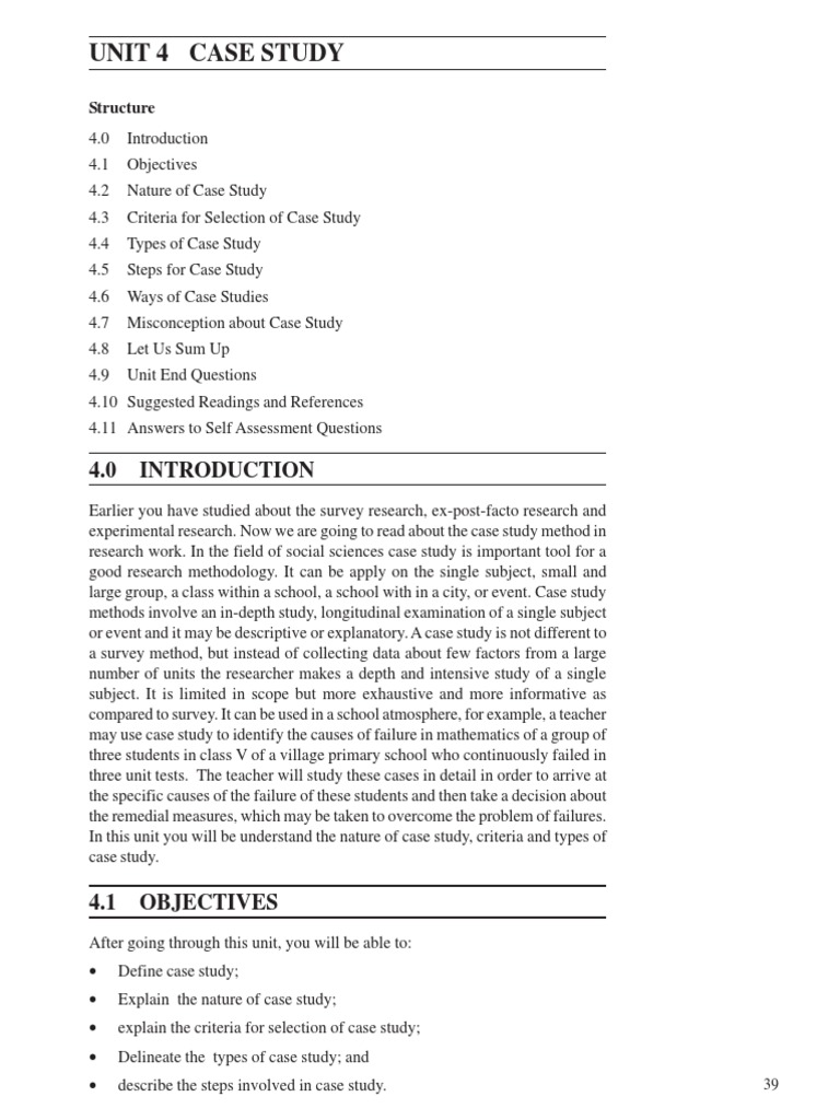 Unit 4 Case Study: Structure | PDF | Case Study | Quantitative Research