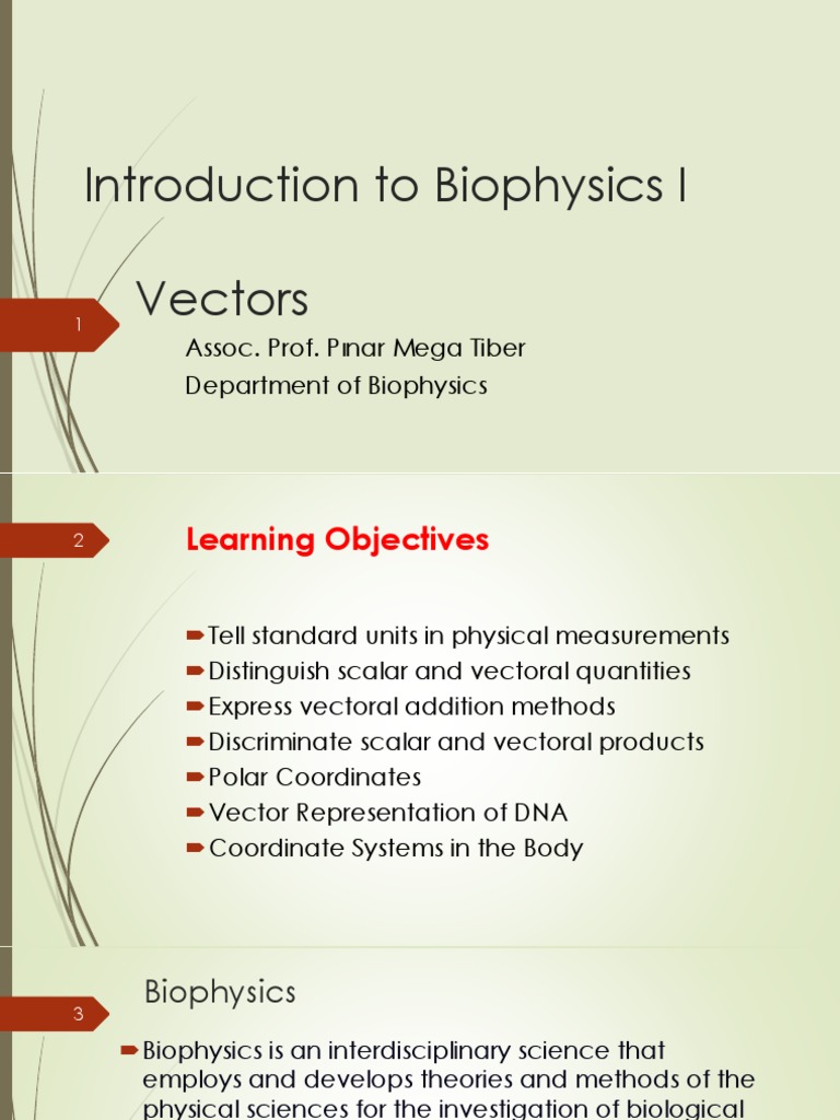 Introduction To Biophysics I 2021 | PDF | Euclidean Vector ...