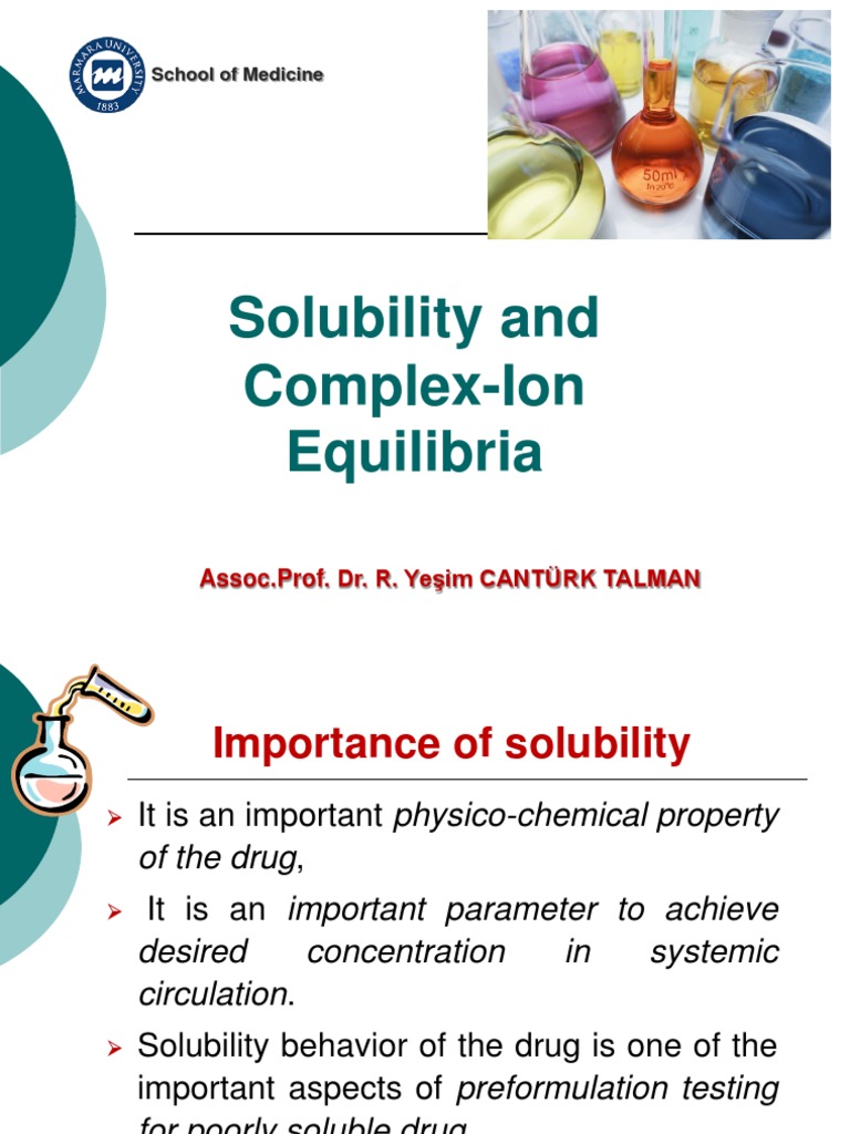 2021 Uzem Chemistry Ch09 - 2 Solubility and Complex-Ion Equilibria | PDF | Solubility | Chemical ...
