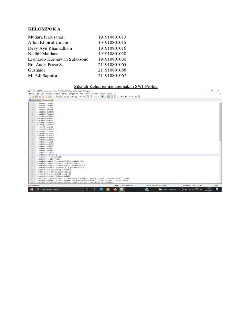 KELOMPOK A - Tugas SWI-Prolog | PDF