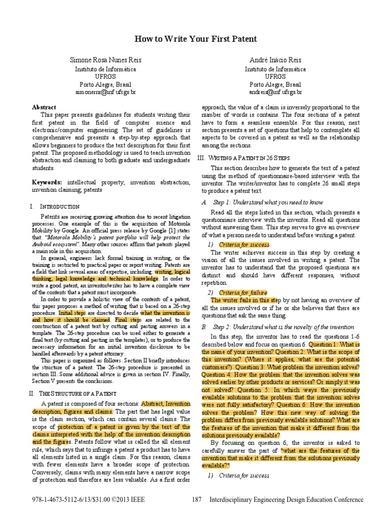 How To Write Patents | PDF | Patent Claim | Invention