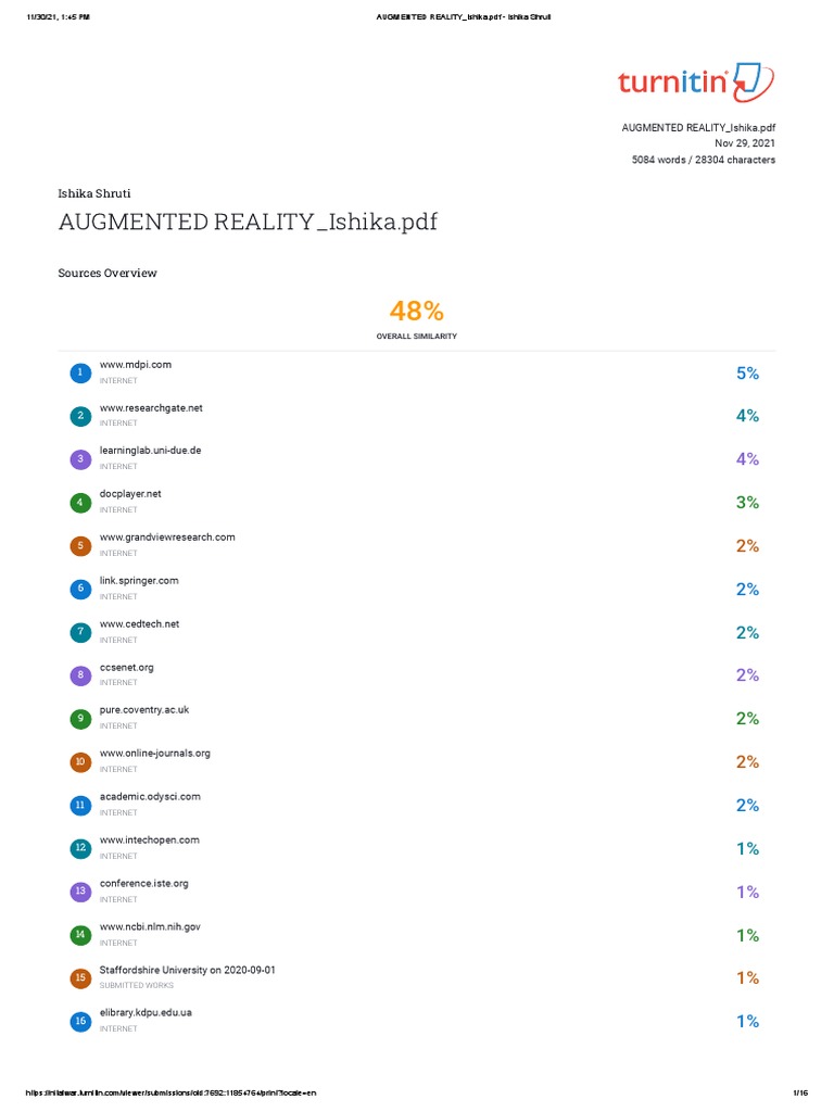 Augmented Reality - Ishika - PDF - Ishika Shruti | PDF