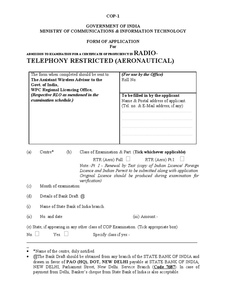 WPC RTR Form COP-I | PDF | Law