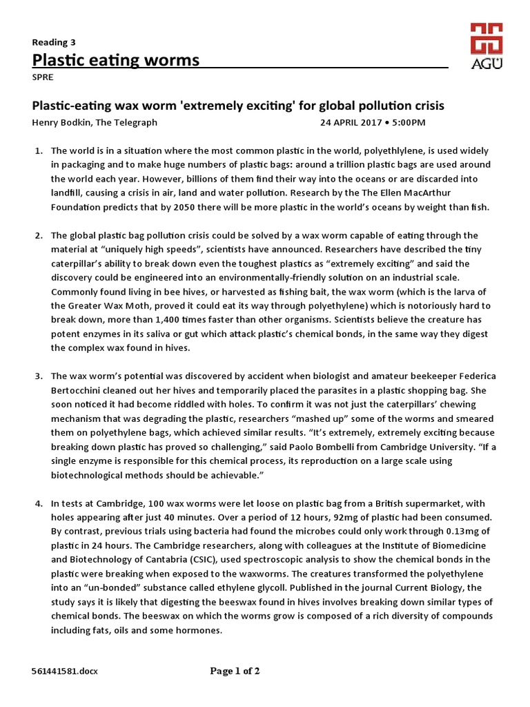 Plastic Eating Worms: Plastic-Eating Wax Worm 'Extremely Exciting' For ...