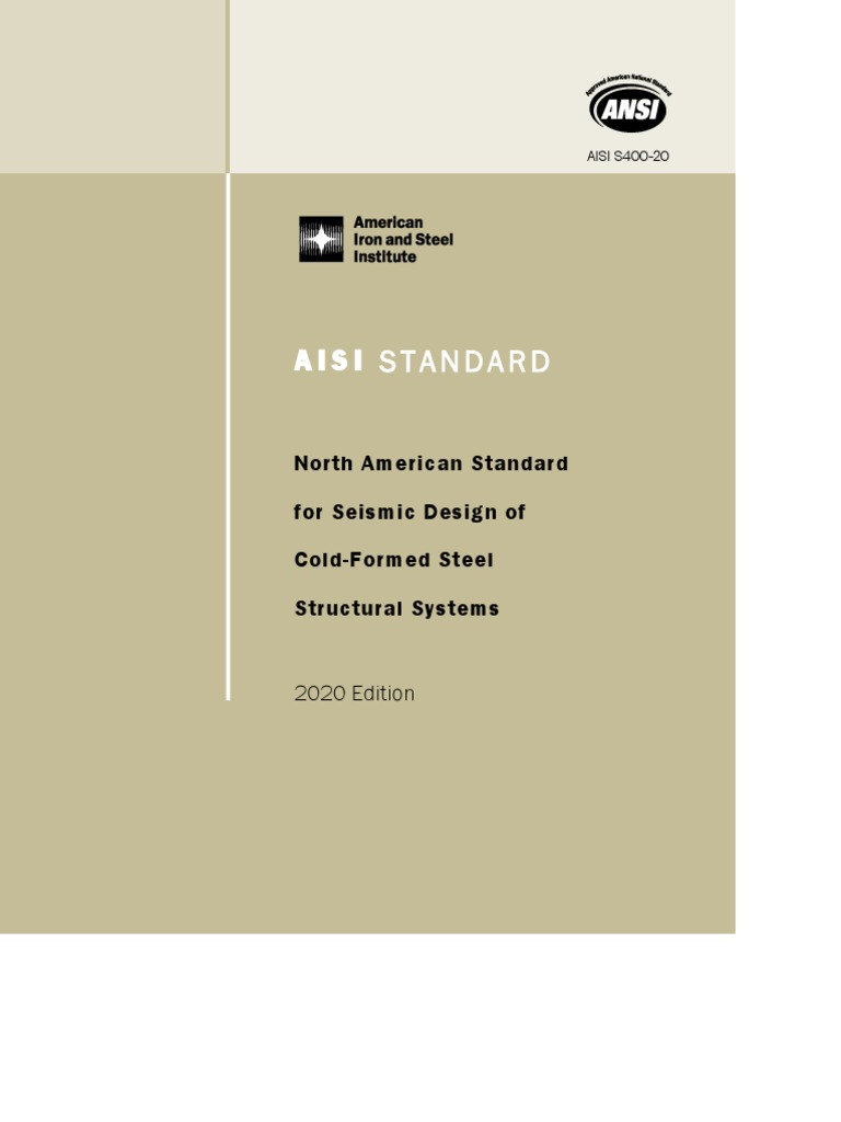 Aisi Standard: North American Standard For Seismic Design of Cold ...