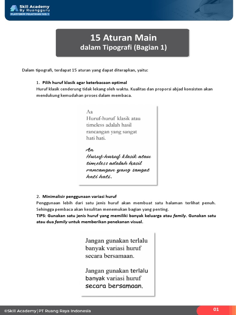 15 Aturan Main: Dalam Tipografi (Bagian 1) | PDF