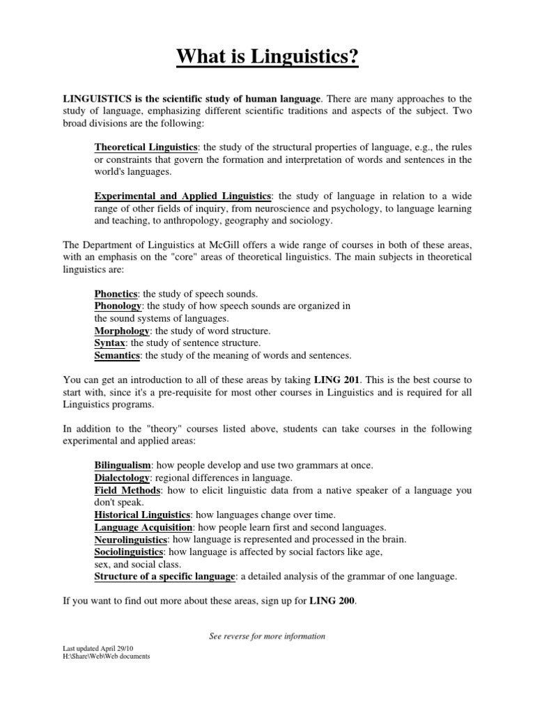 What Is Linguistics | PDF