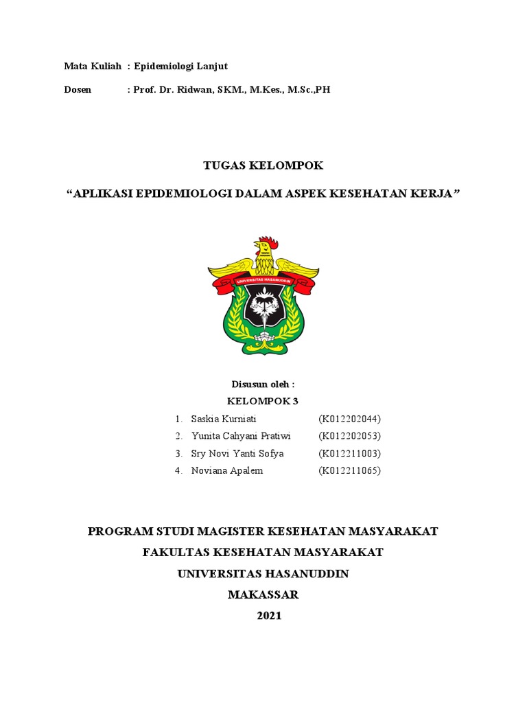 Makalah Epid K3 Kel 3 | PDF