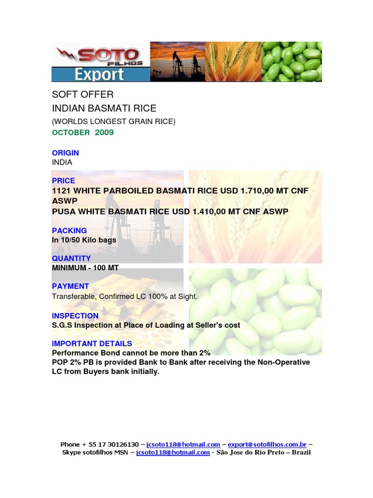 Basmati Rice Soft Offer Details | PDF