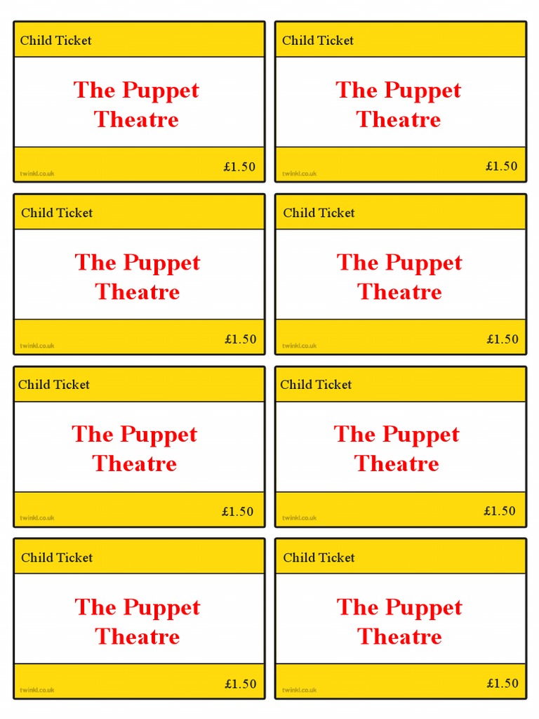 T T 24827A Puppet Theatre Role Play Tickets Editable | PDF