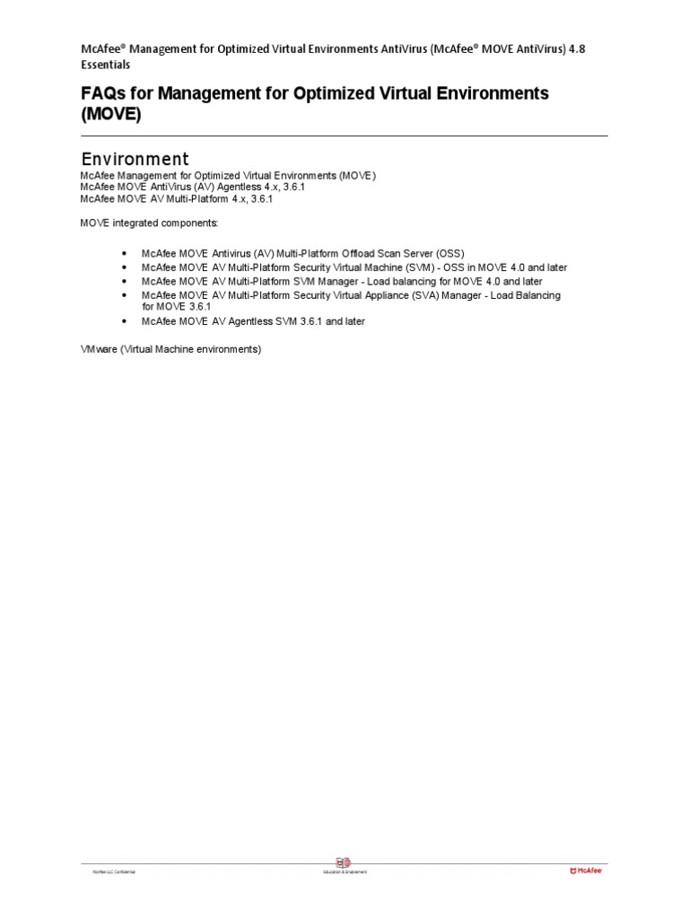 FAQs For Management For Optimized Virtual Environments | PDF ...
