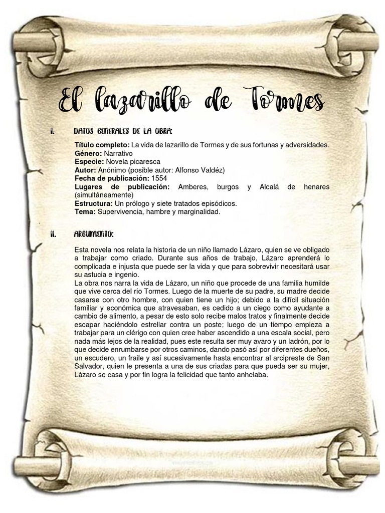 Lazarillo de Tormes | PDF | Clásicos