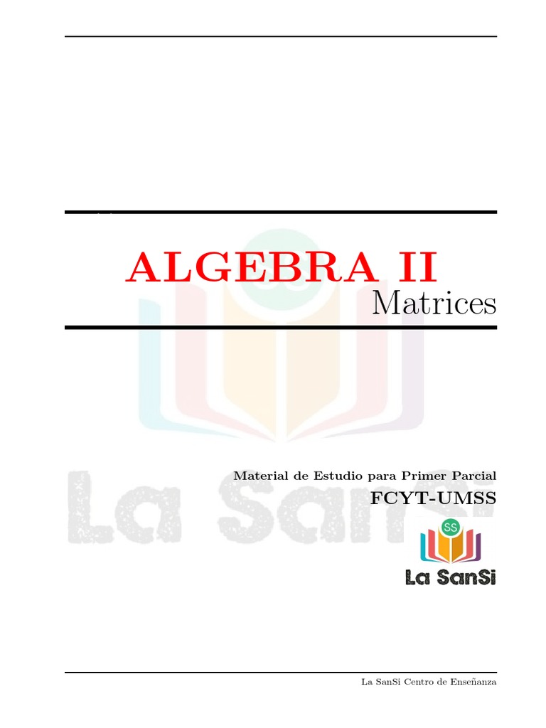 Algebra Matrices | PDF | Matriz (Matemáticas) | Campo (Matemáticas)