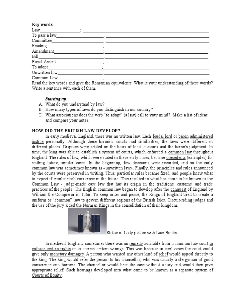 Key Words:: Starting Up | PDF | Bill (Law) | Common Law