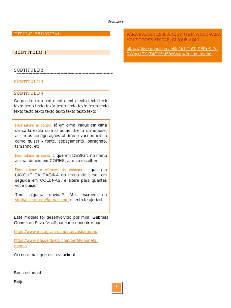 Modelo de Resumo No Word | Download grátis PDF | Redox | Reações químicas