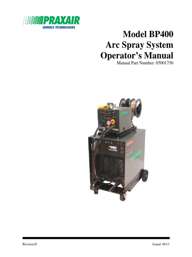 Model BP400 Arc Spray System Rev H | PDF | Resource Conservation And ...