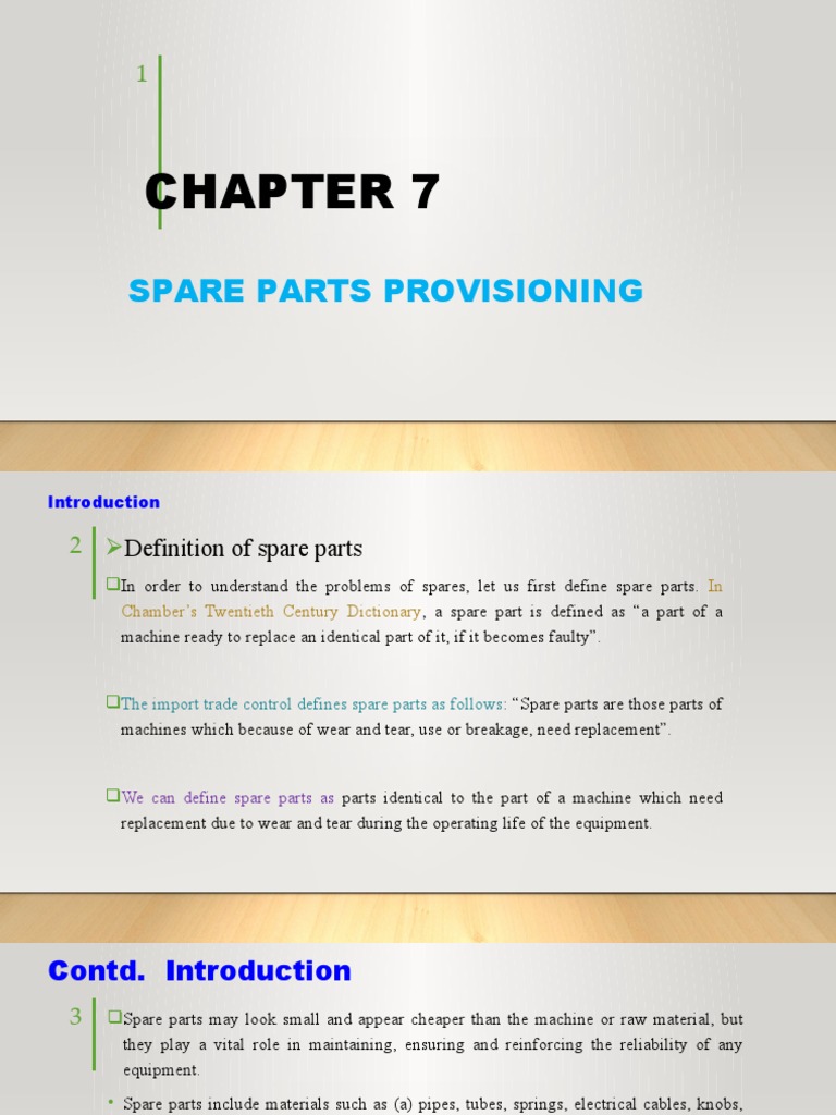Spare Parts Provisioning | PDF | Inventory | Procurement
