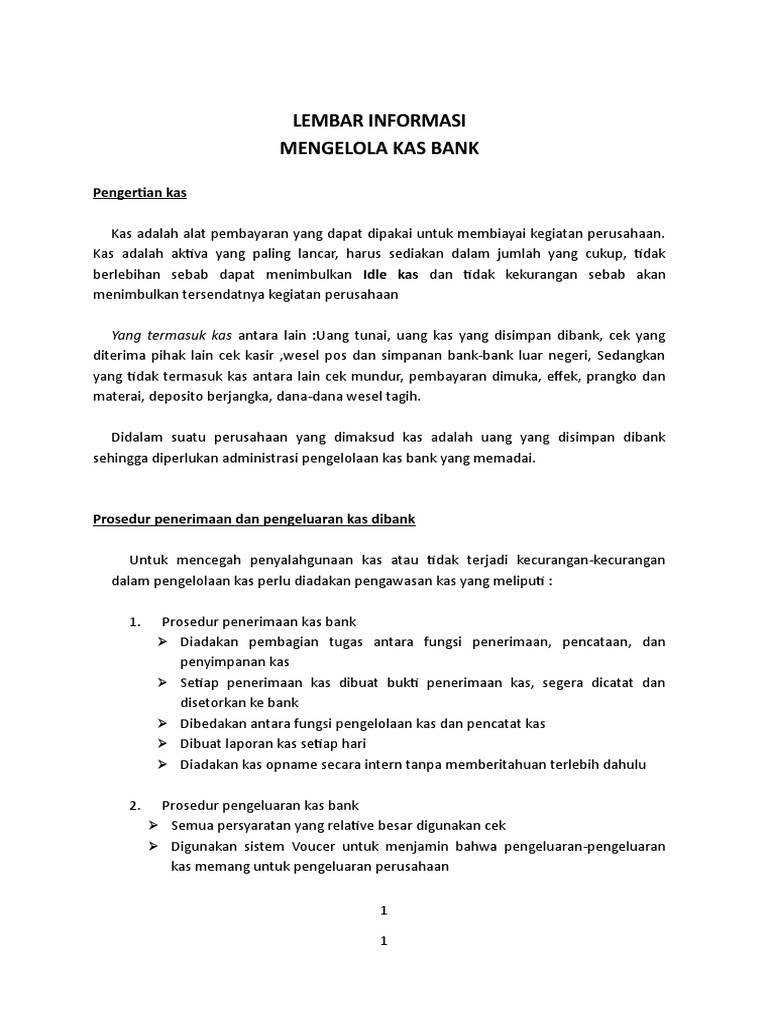 Bahan Ajar Kas Bank | PDF