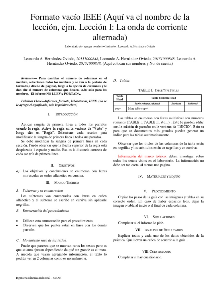 Formato IEEE Vacio | PDF