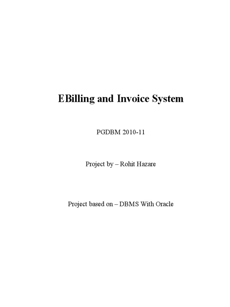 Ebilling Project Report | PDF | Use Case | Invoice