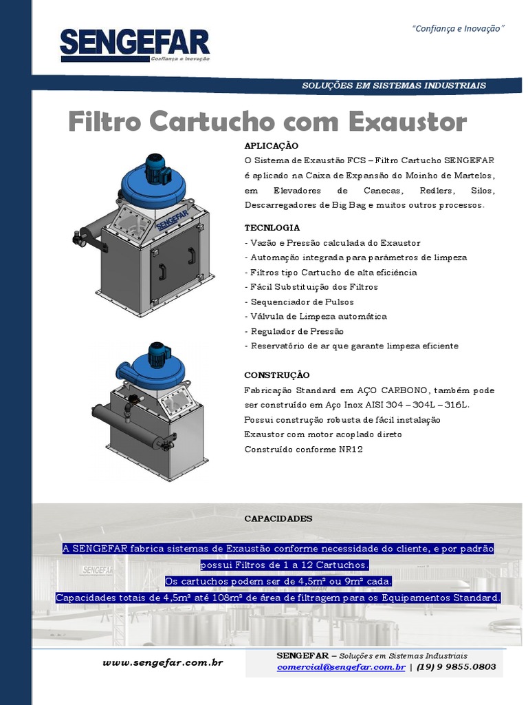 Moinho FILTRO CARTUCHO | PDF | Tecnologia e Engenharia