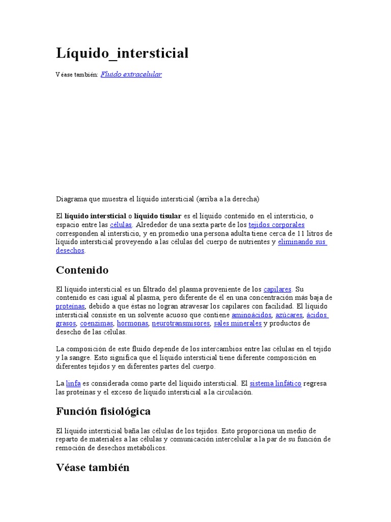 Líquido Intersticial | PDF | Ciencia y matemáticas