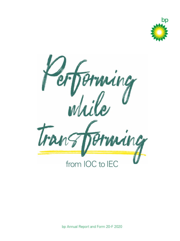 BP Annual Report and Form 20f 2020 | PDF | Bp | Sustainability