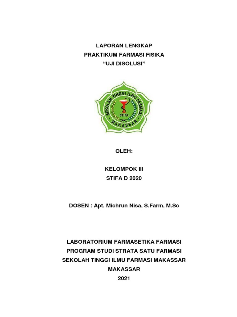 Uji Disolusi Tablet Parasetamol | PDF