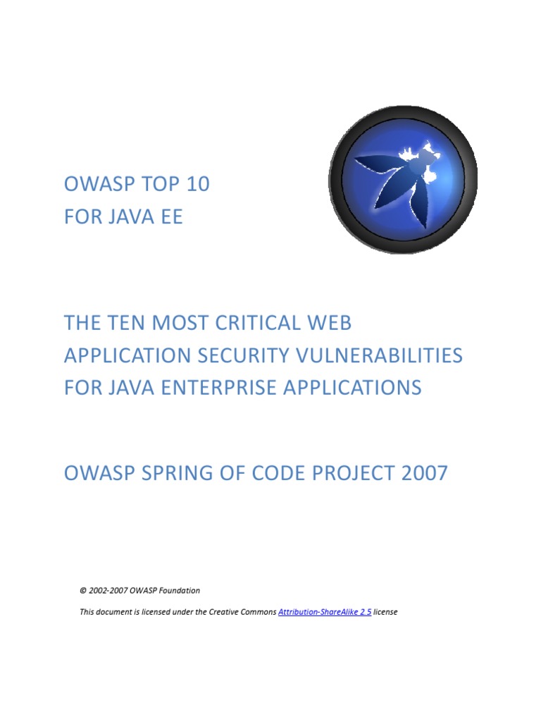 Owasp Top 10 2007 For Jee | PDF | Java Script | Computer Data